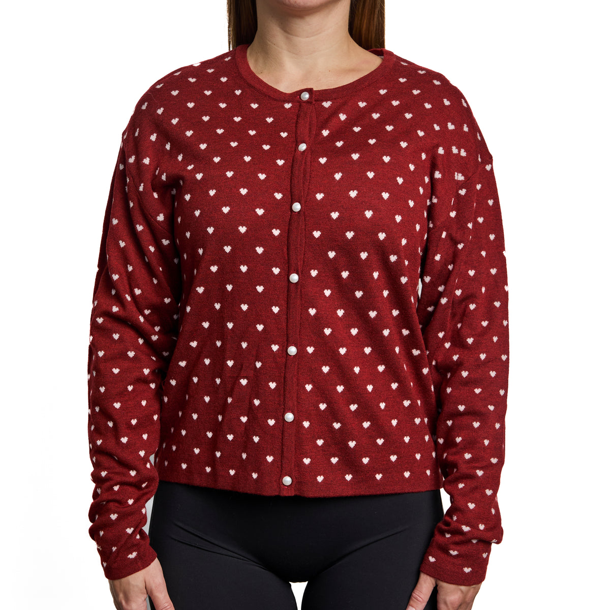 TYLA - CARDIGAN, ROUGE PETITS COEURS ROSES – Boutique Nana