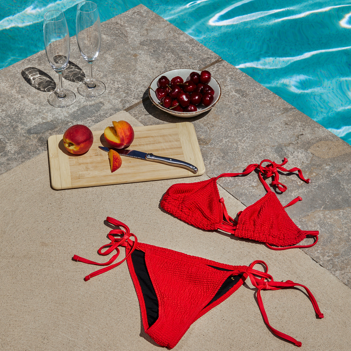 NATALIA - HAUT DE BIKINI, ROUGE TEXTURÉ – Boutique Nana